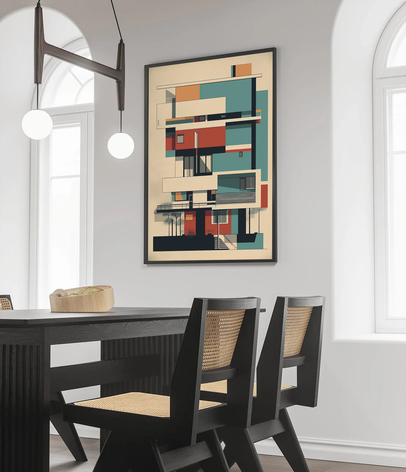 Modern Architecture Poster | Mid Century Modern Architecture ...