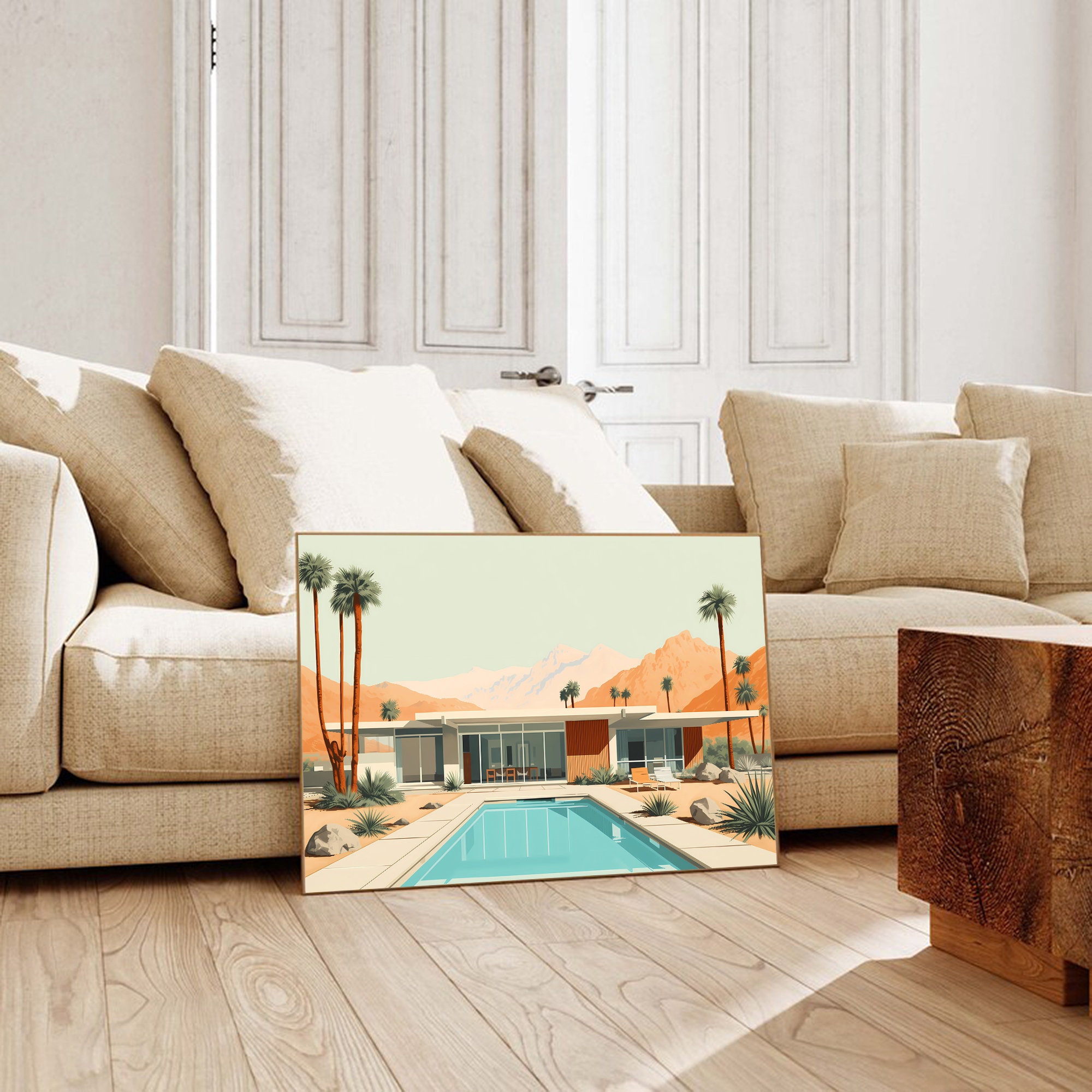Mid Century Modern Palm Springs Home | Poolside Vintage Print | Modern ...