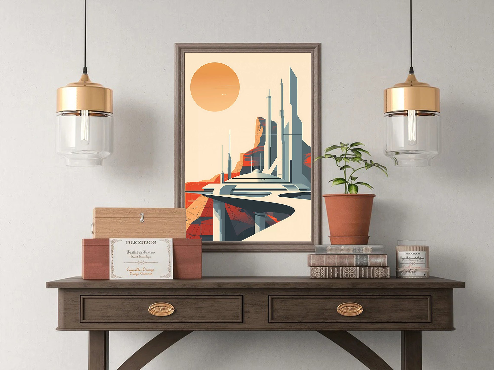 Vintage Future City Print | Retro Futuristic Illustration | Retro ...