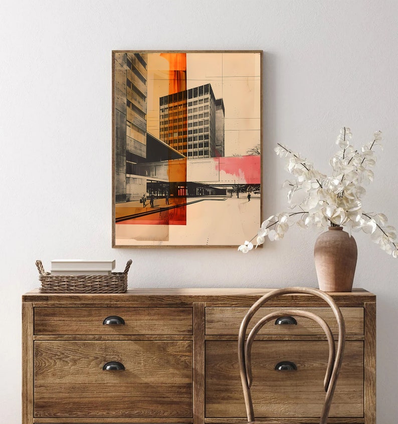 Modern Architecture Collage Wall Art Modernist Art Print Modernism ...