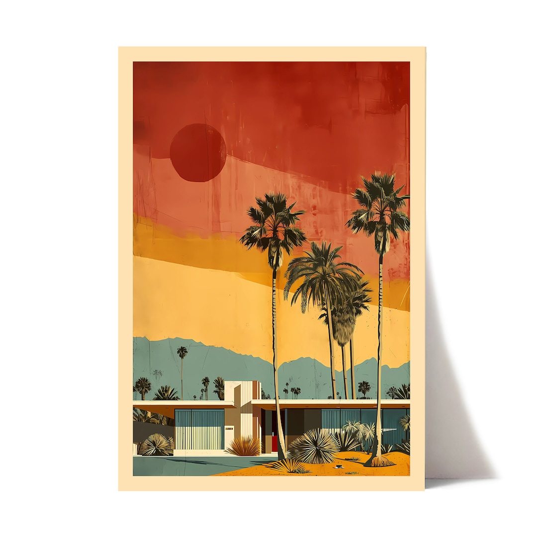 Vintage Palm Springs Art Print | Mid-century Modern Architecture Wall ...