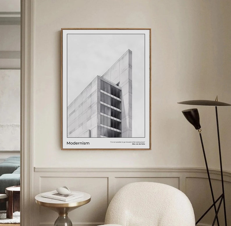 Modern Architecture Poster Mies Van Der Rohe Art Print Modernism ...