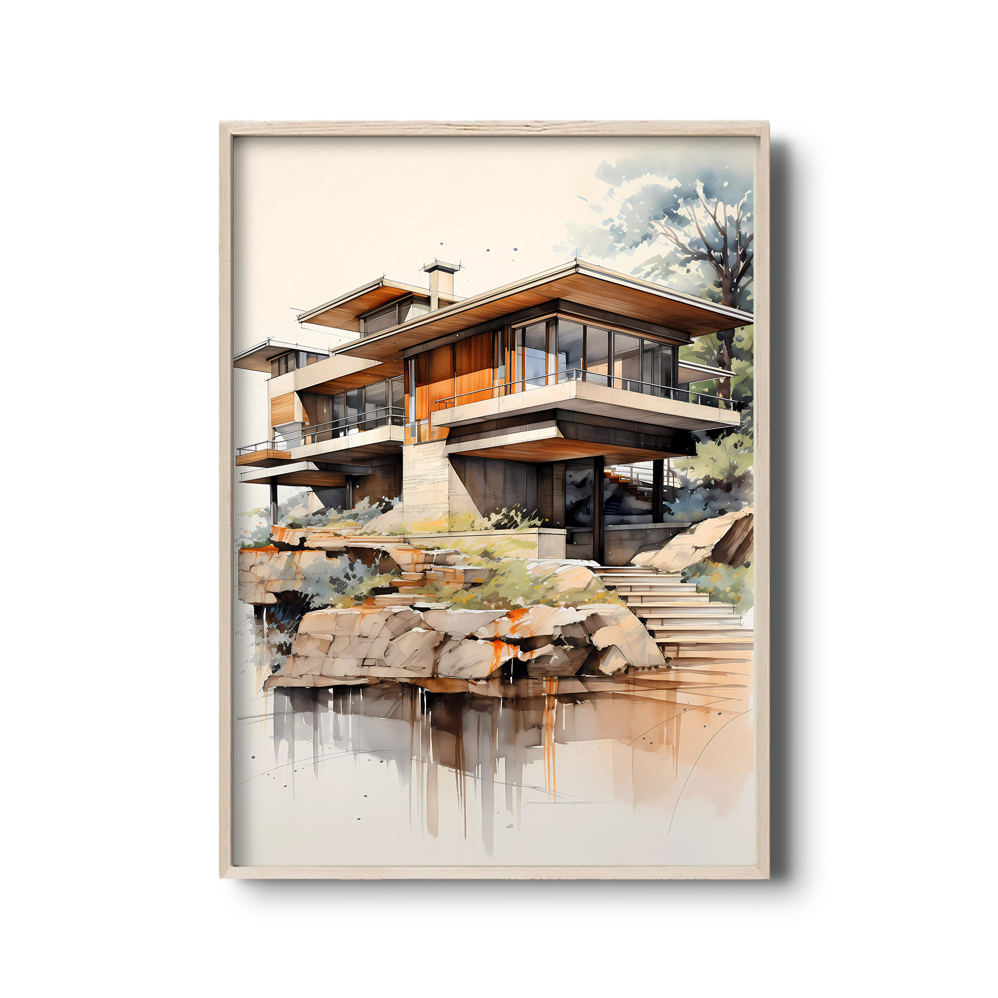 Mid-century Modern Art Print Modernist Architecture Wall Art Modernism ...