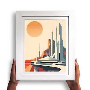 Vintage Future City Print | Retro Futuristic Illustration | Retro ...