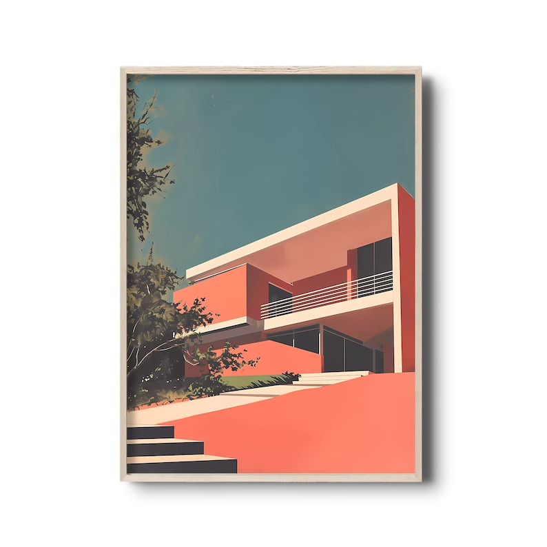 Set of 3 Mid-century Modern Vintage Art Prints Modernist Architecture ...