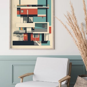 Modern Architecture Poster | Mid Century Modern Architecture ...