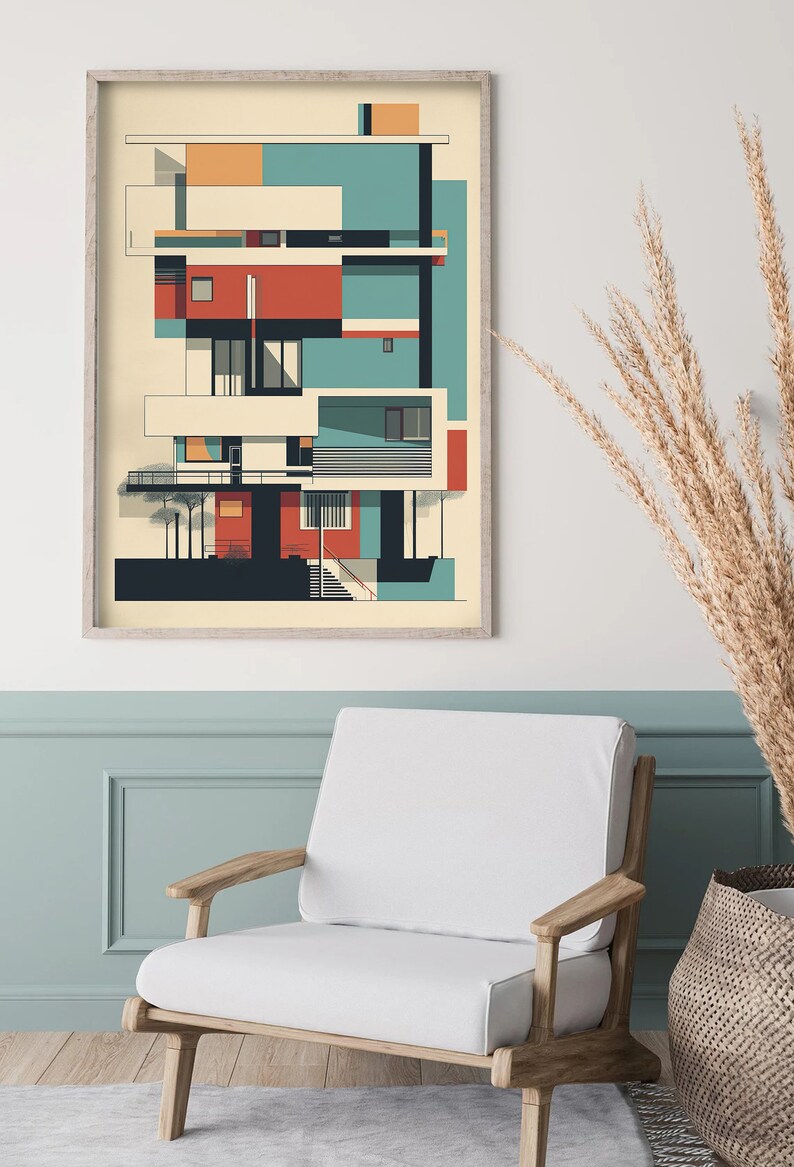 Modern Architecture Poster Mid Century Modern Architecture - Etsy