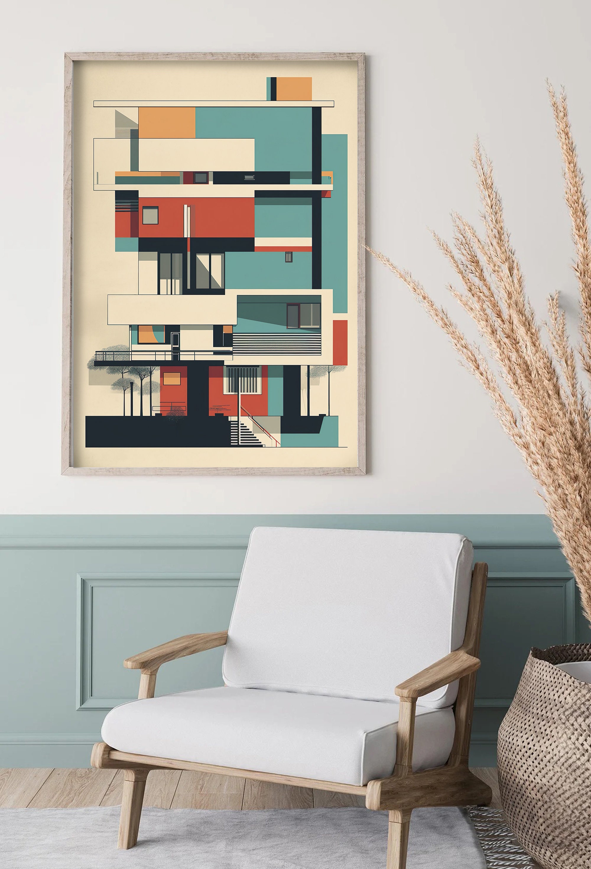 Modern Architecture Poster | Mid Century Modern Architecture ...