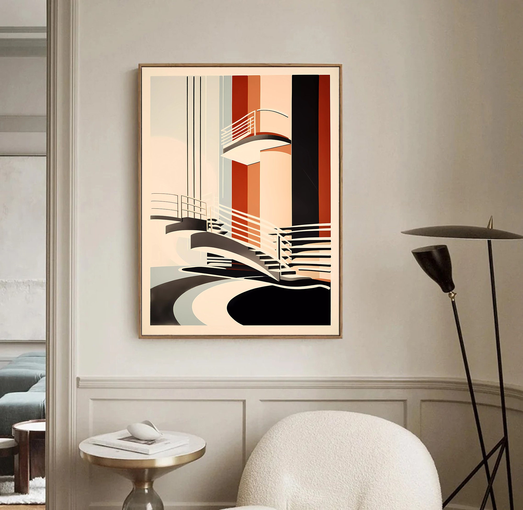 20th Century Modern Art Print Abstract Modernist Wall Art Alvar Aalto ...