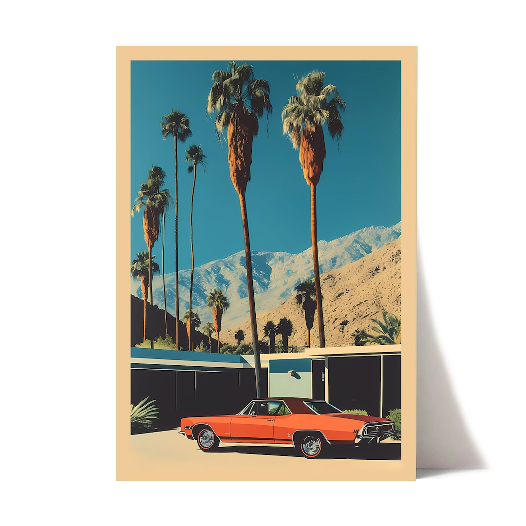 Retro Palm Springs Art Print | Mid-century Modern | Vintage Palm ...