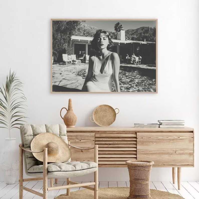 1950s Glamour Poolside Portrait | Vintage Palm Springs Art Print ...