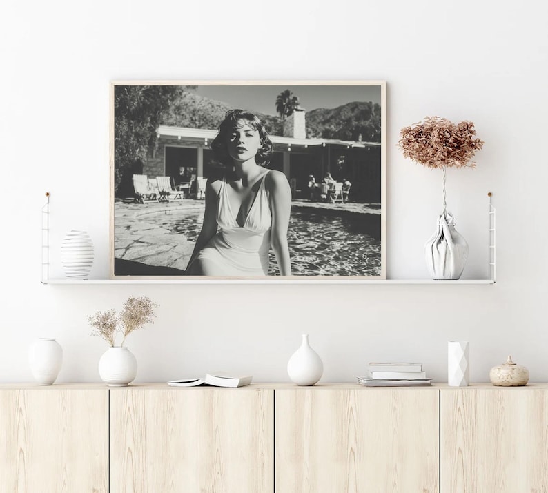 1950s Glamour Poolside Portrait | Vintage Palm Springs Art Print ...