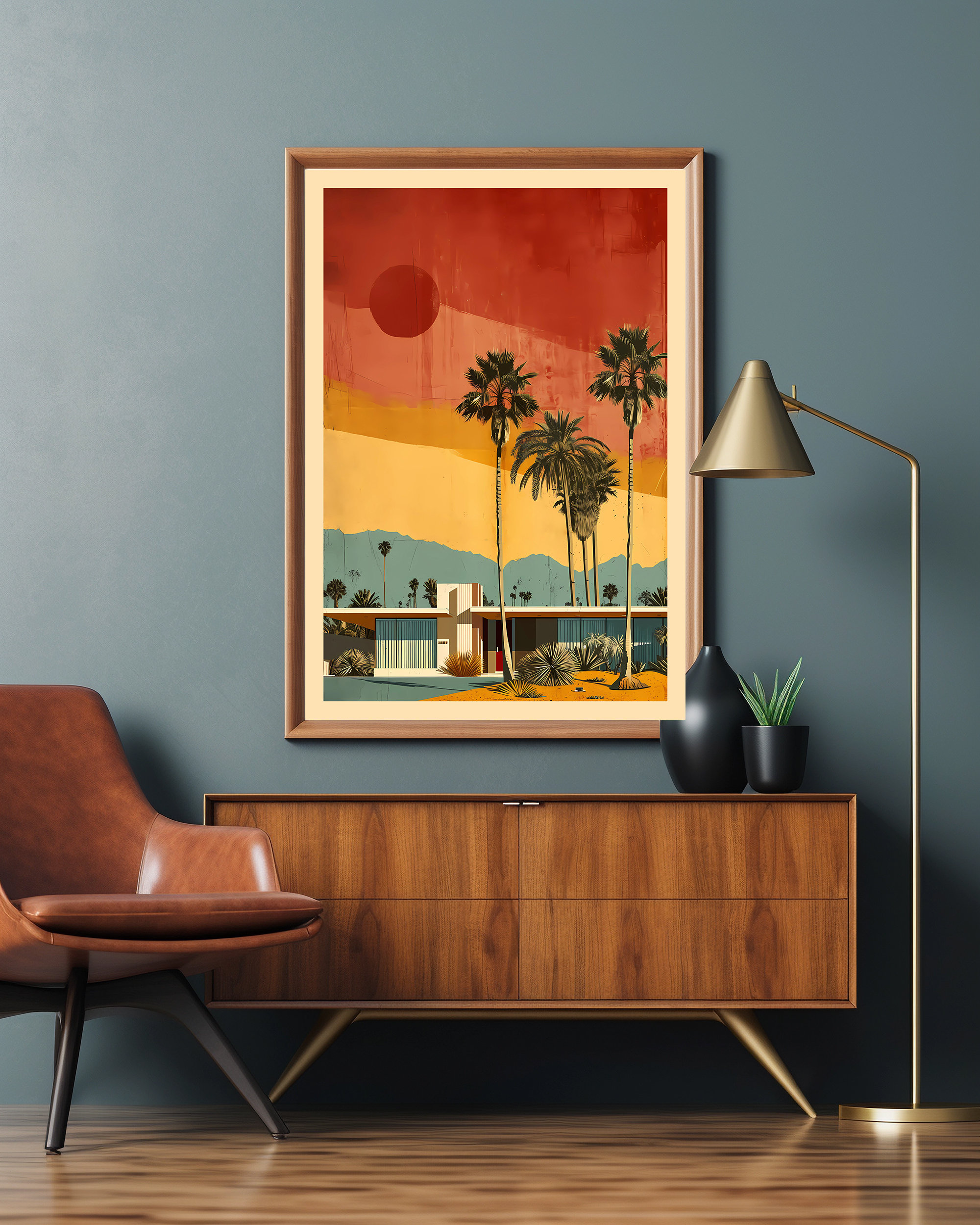 Vintage Palm Springs Art Print Mid-century Modern Architecture Wall Art ...