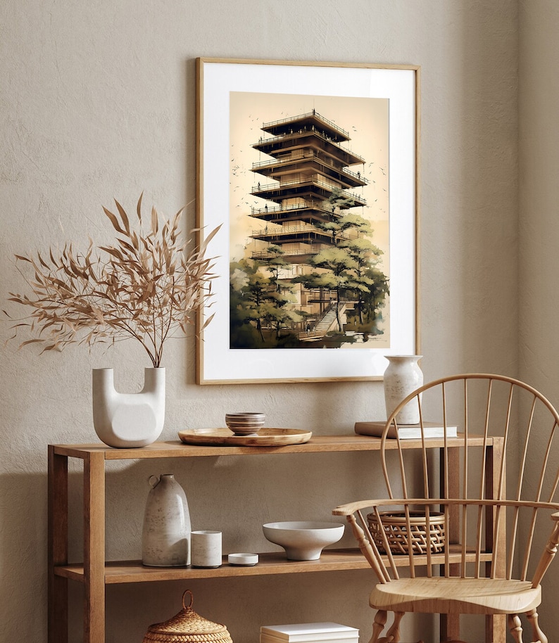 Japanese Architecture | Watercolor Painting | Japan Travel Poster ...
