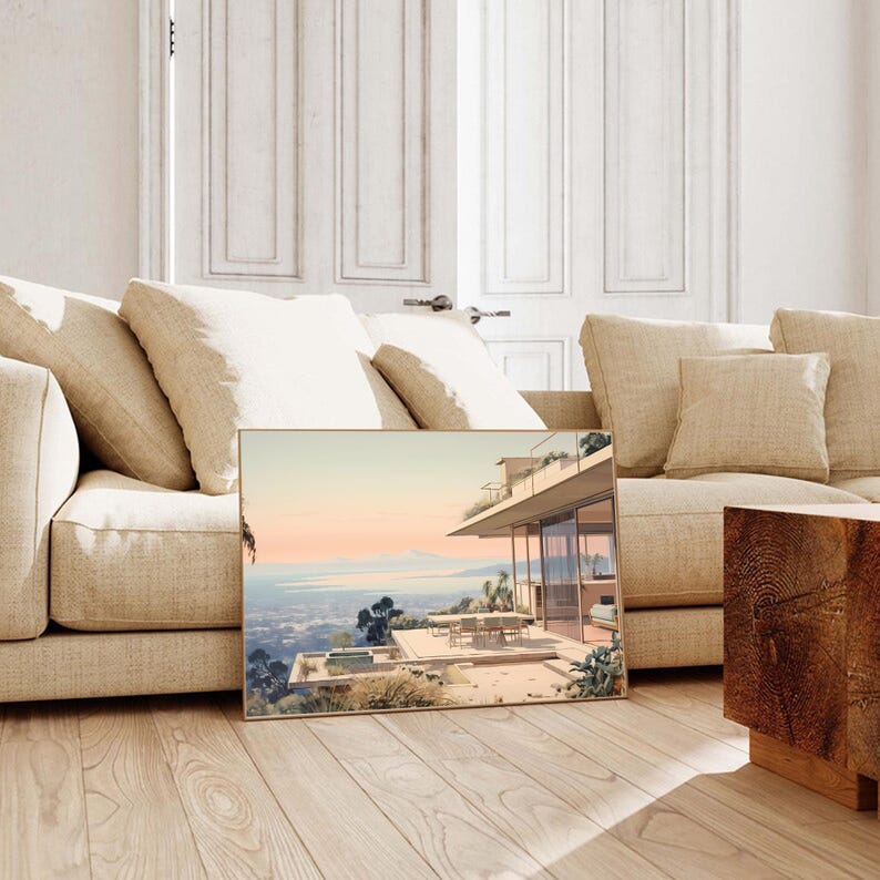 Modern Architecture Print | Hollywood Hills Wall Art | Rationalist and ...