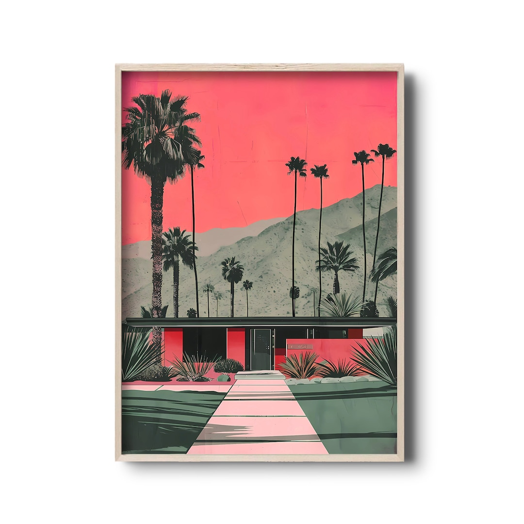 Retro Palm Springs Art Print | Mid-century Modern | Modernist ...