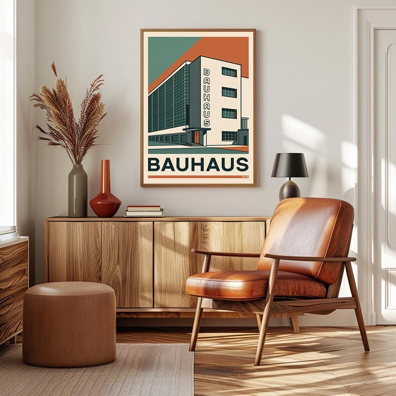 Modern Bauhaus Architecture Print | Graphic Art of Dessau School ...