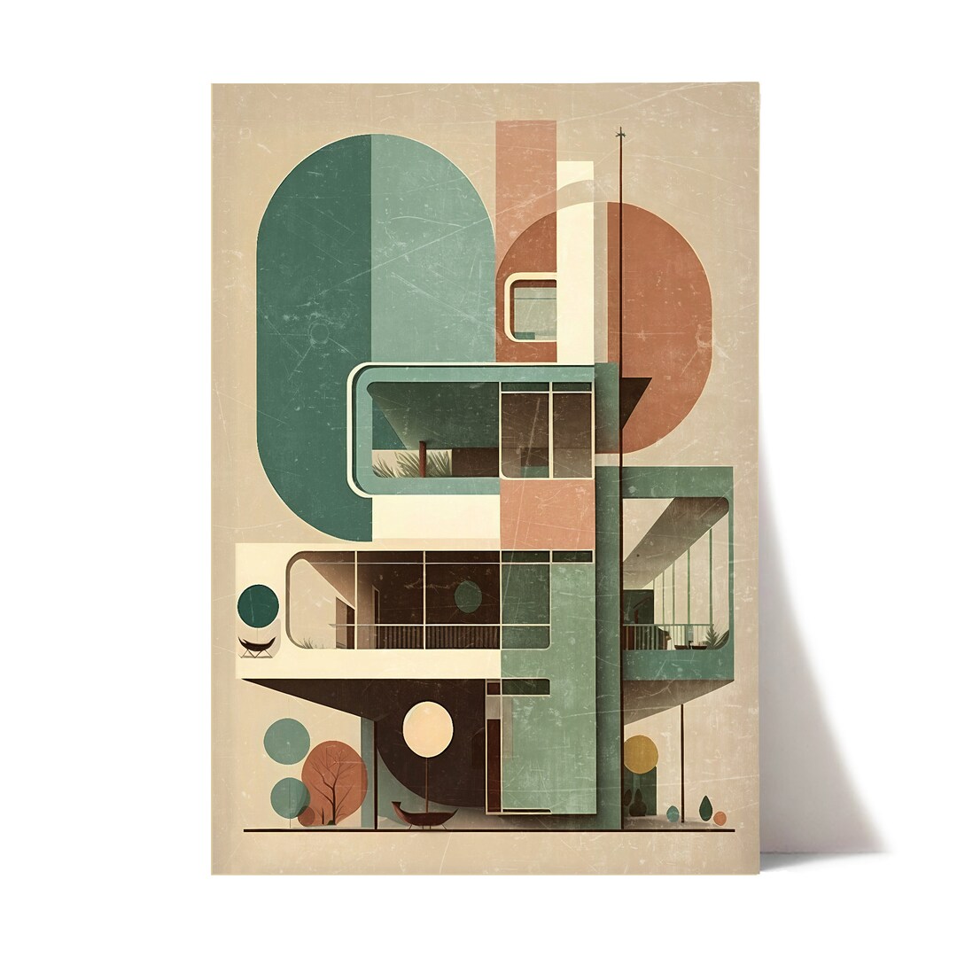 Bauhaus Mid-century Print | Modern Architecture Wall Art | Modernist ...