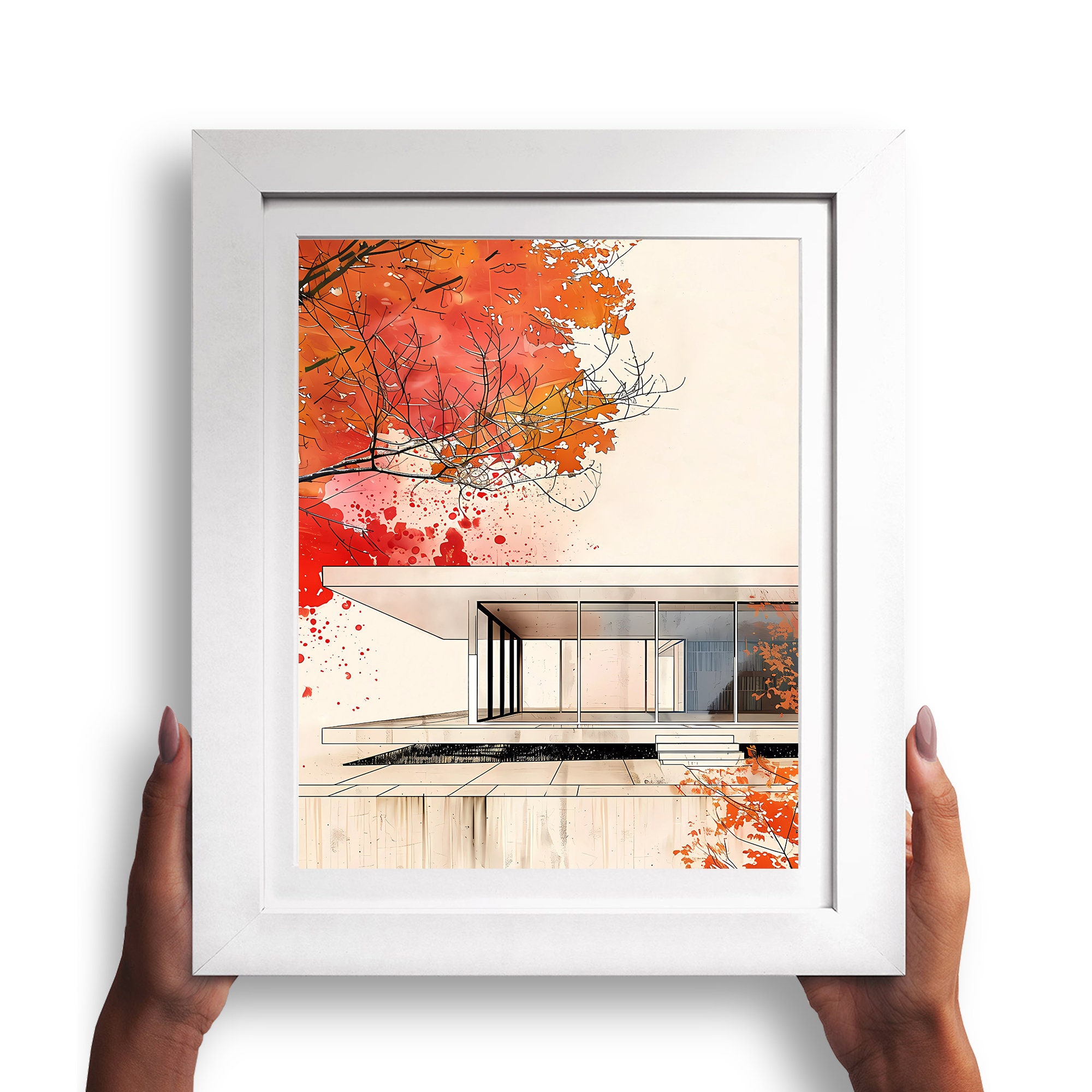 Minimalist House Wall Art | Mies Van Der Rohe | Modern Architecture ...