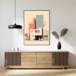 Classic Modernist Facade Print | Modern Architecture Wall Art ...
