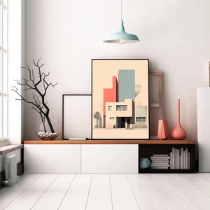 Classic Modernist Facade Print | Modern Architecture Wall Art ...