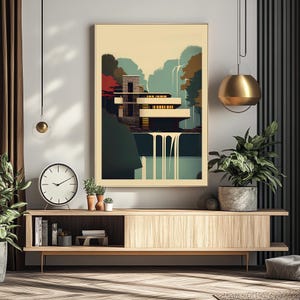 Fallingwater Digital Print | Architecture Poster | Fallingwater House ...