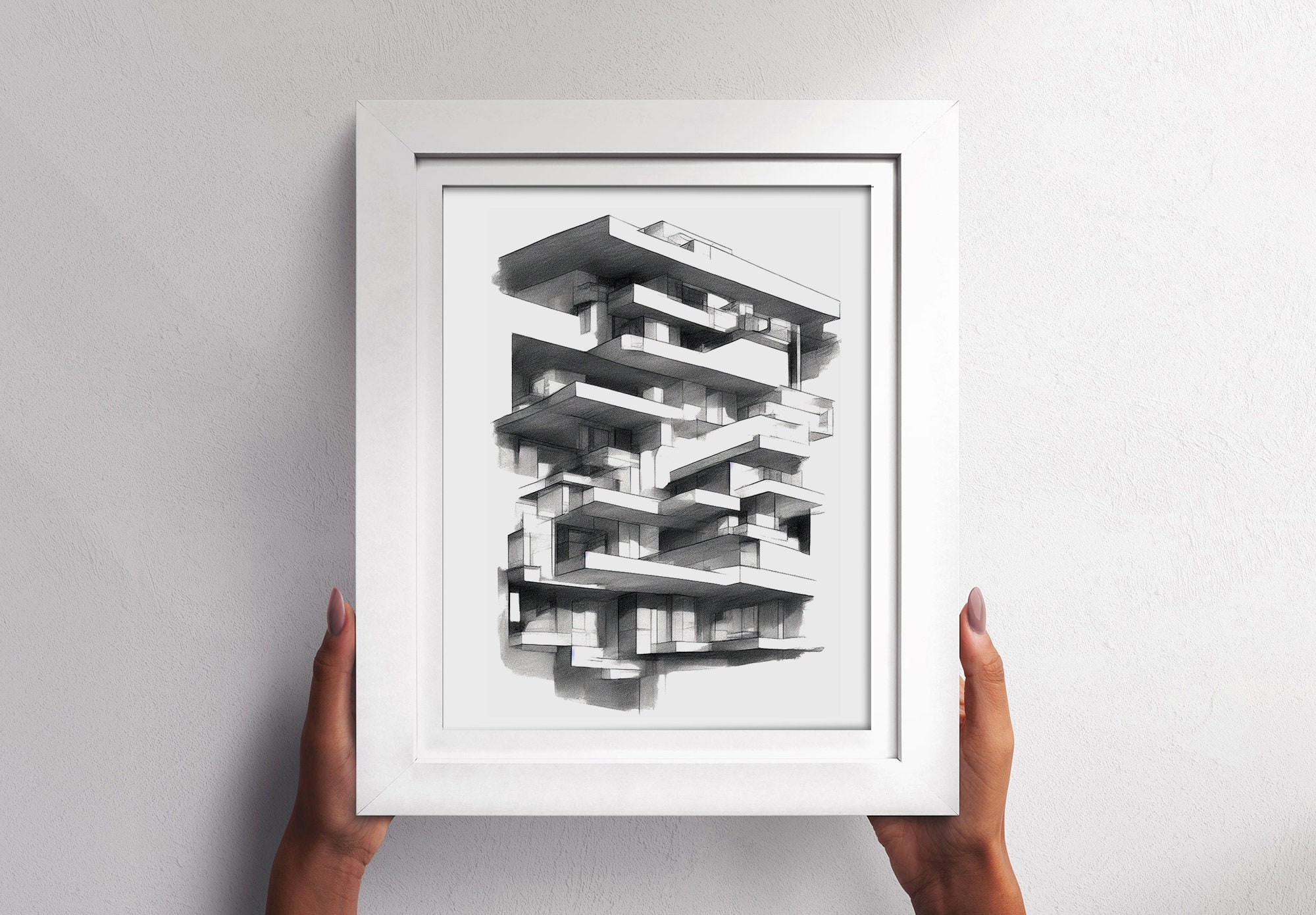 Modern Architecture Poster, Light and Shade, Architect Sketch, Modern ...