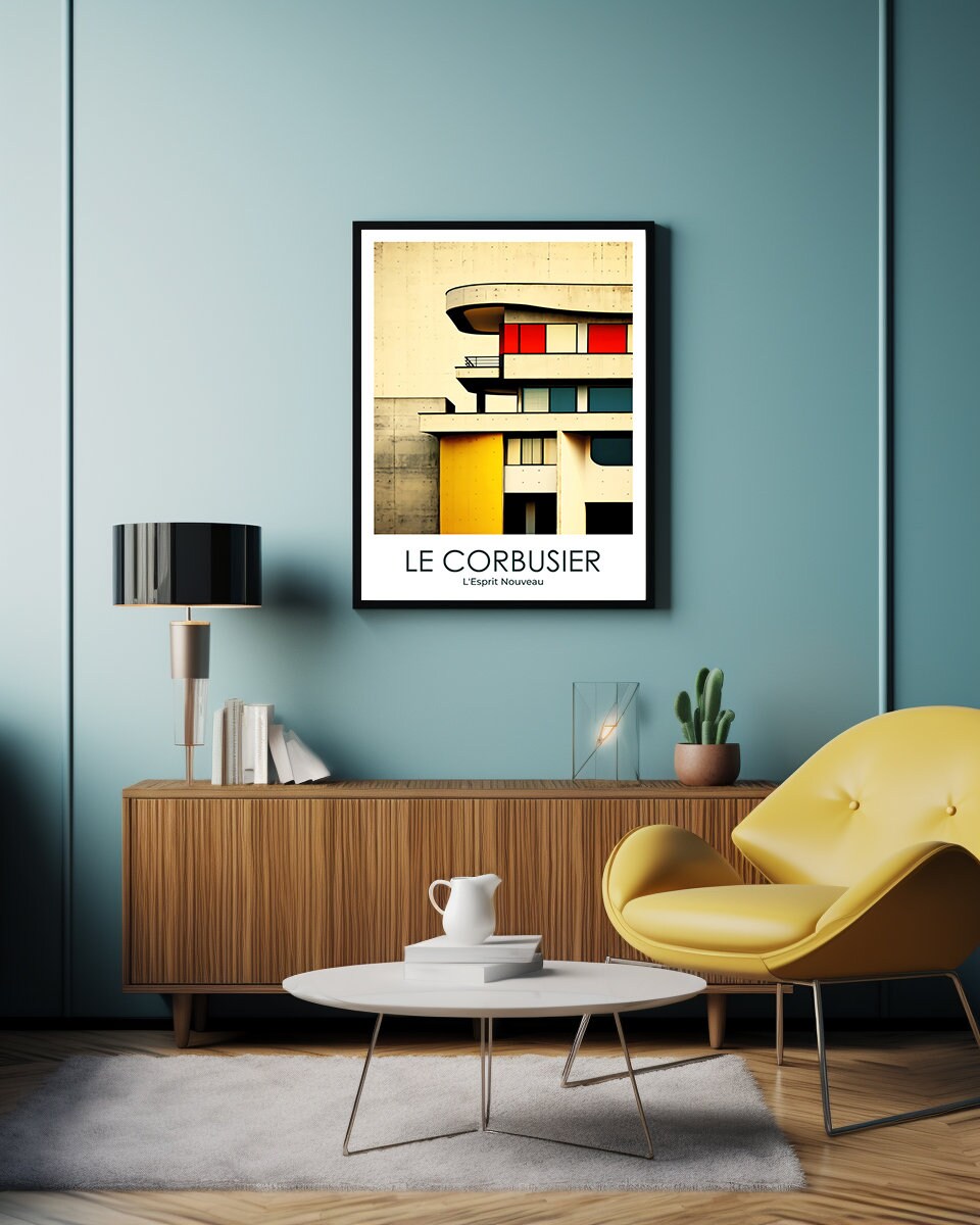 Le Corbusier Poster Art Nouveau Print Le Corbusier Modern Architecture ...