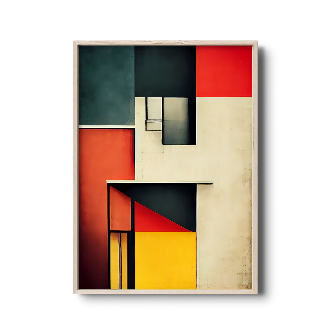 Bauhaus Abstract Poster | Bauhaus Wall Art | Bauhaus Design | Mid ...