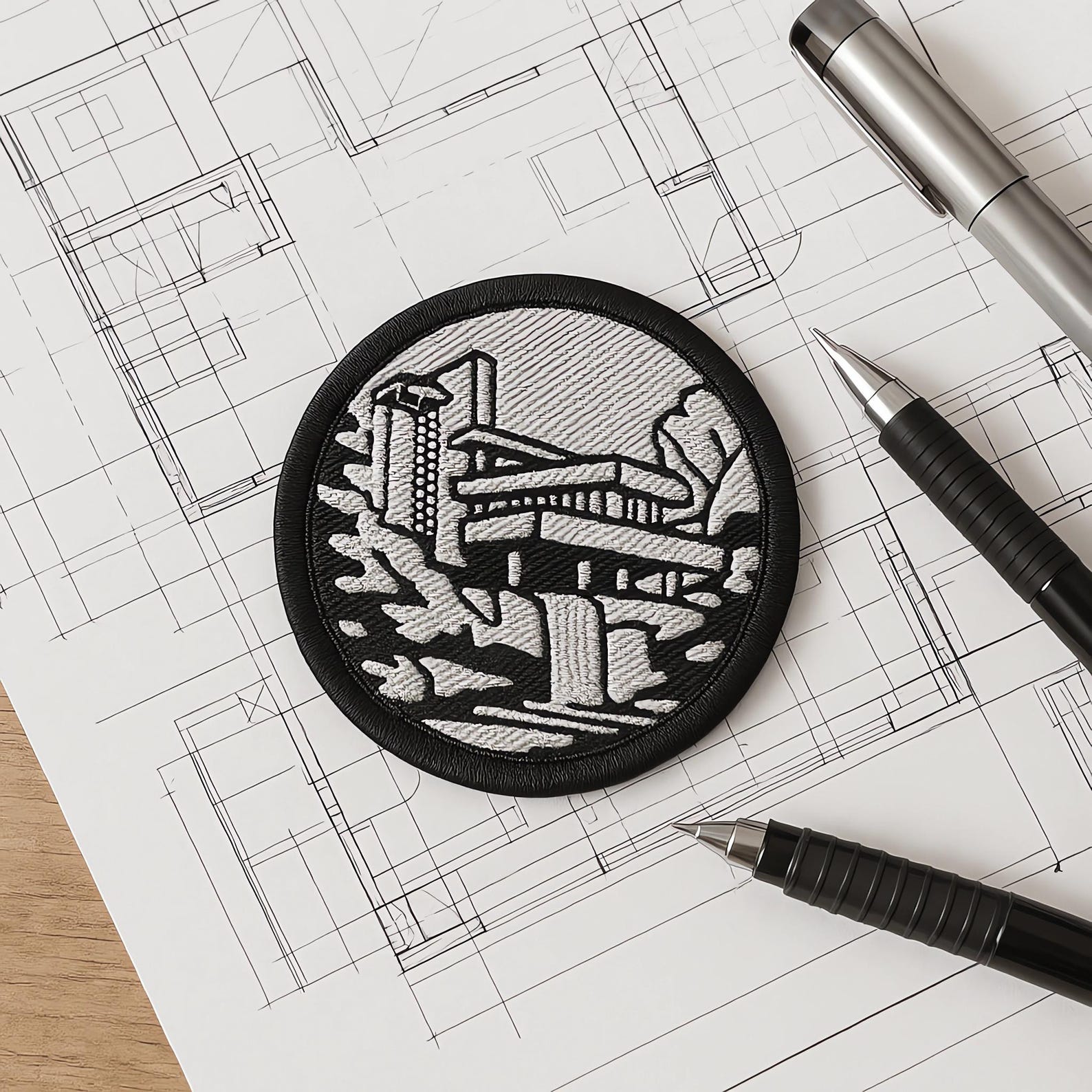 Rare Fallingwater Embroidered Patch – Frank Lloyd Wright Architecture ...