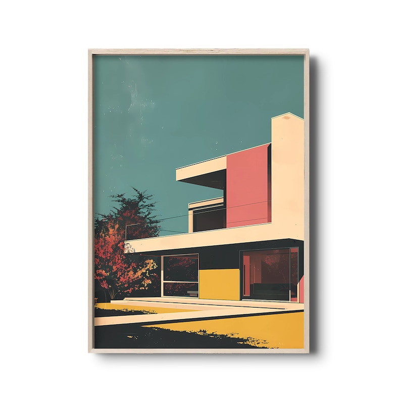 Set of 3 Mid-century Modern Vintage Art Prints Modernist Architecture ...