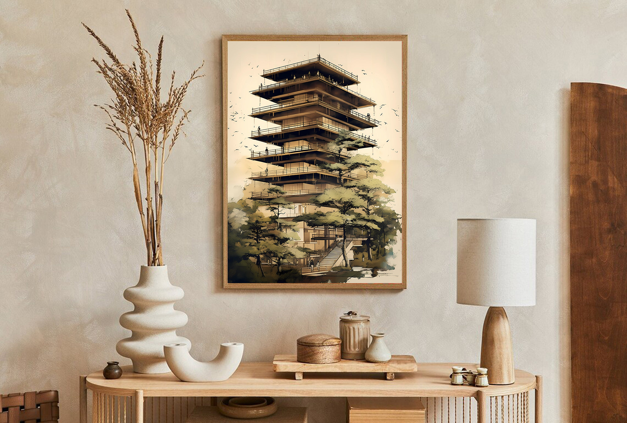 Japanese Architecture | Watercolor Painting | Japan Travel Poster ...