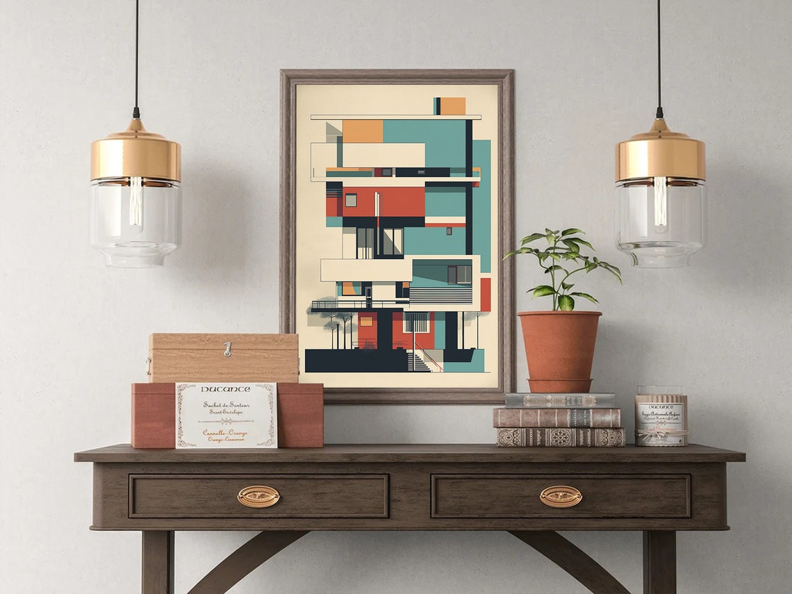 Modern Architecture Poster | Mid Century Modern Architecture ...