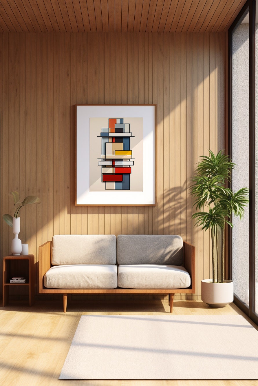 Vintage De Stijl Print | Abstract Constructivism Architecture Inspired ...