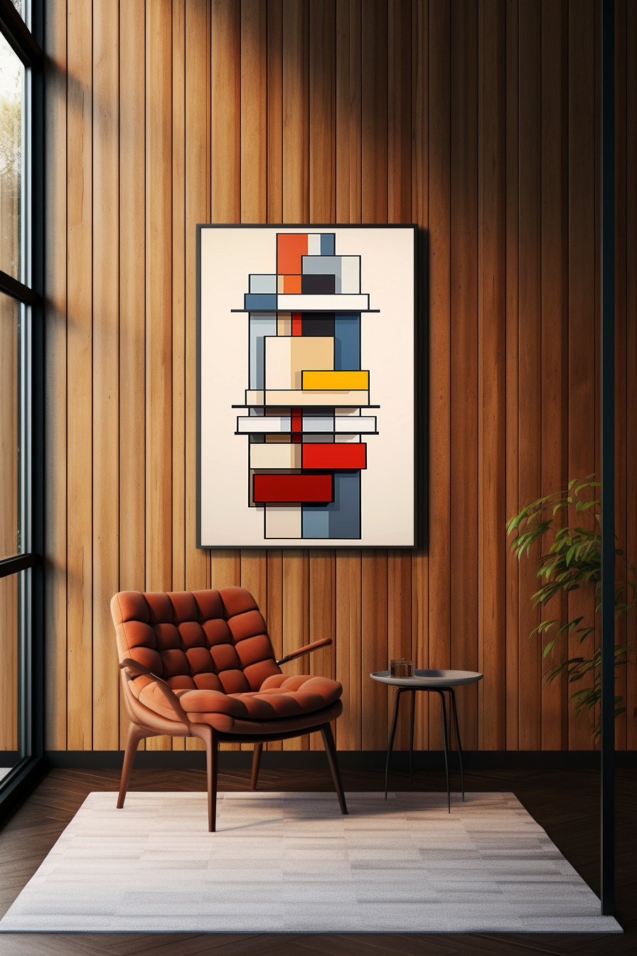 Vintage De Stijl Print | Abstract Constructivism Architecture Inspired ...