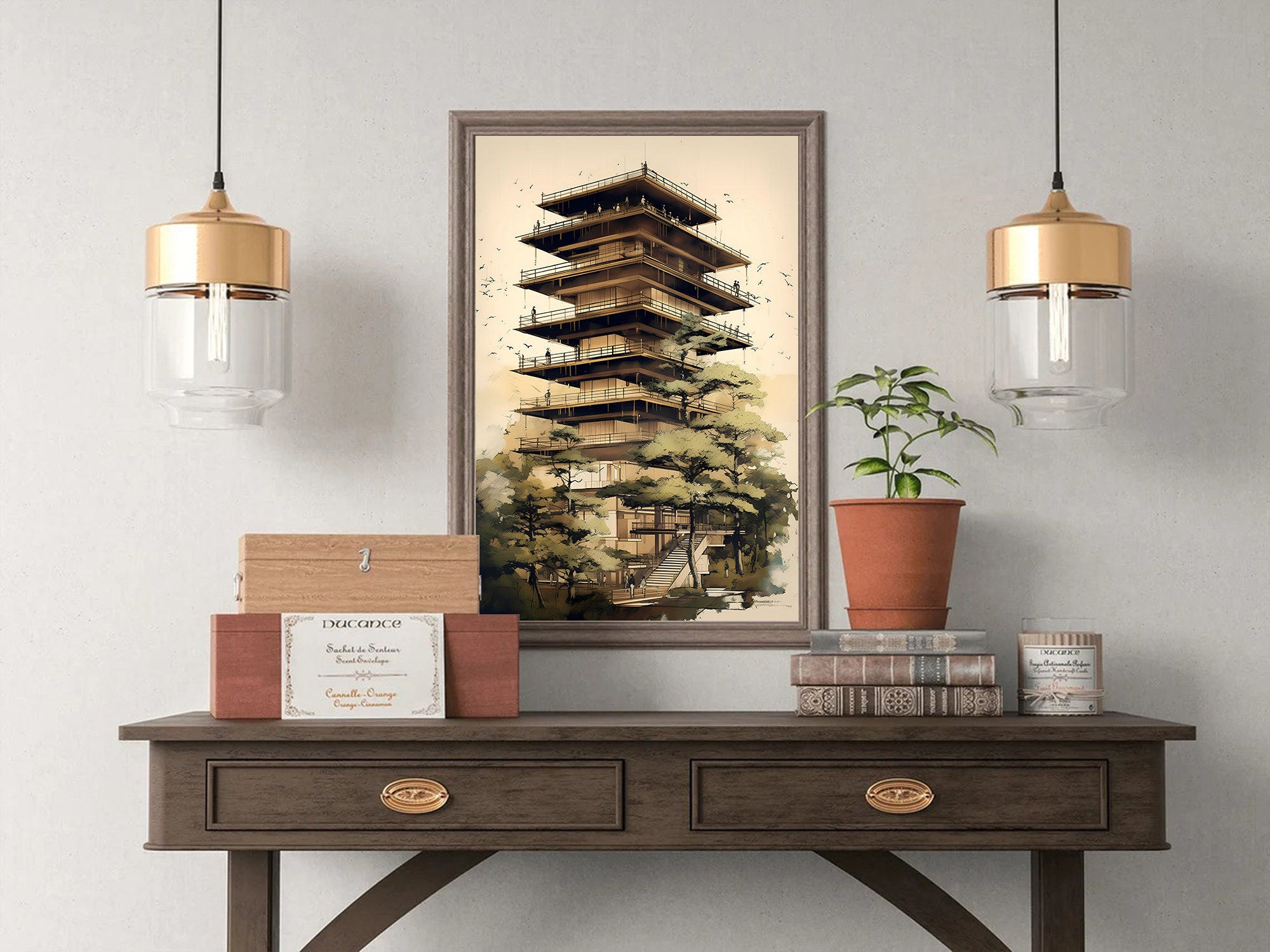 Japanese Architecture | Watercolor Painting | Japan Travel Poster ...