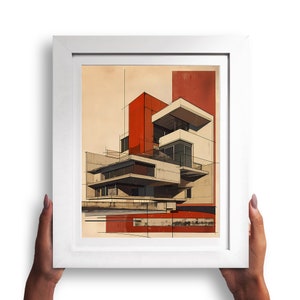 Modernism Architecture Art Print | Modern Abstract Geometric Wall Art ...