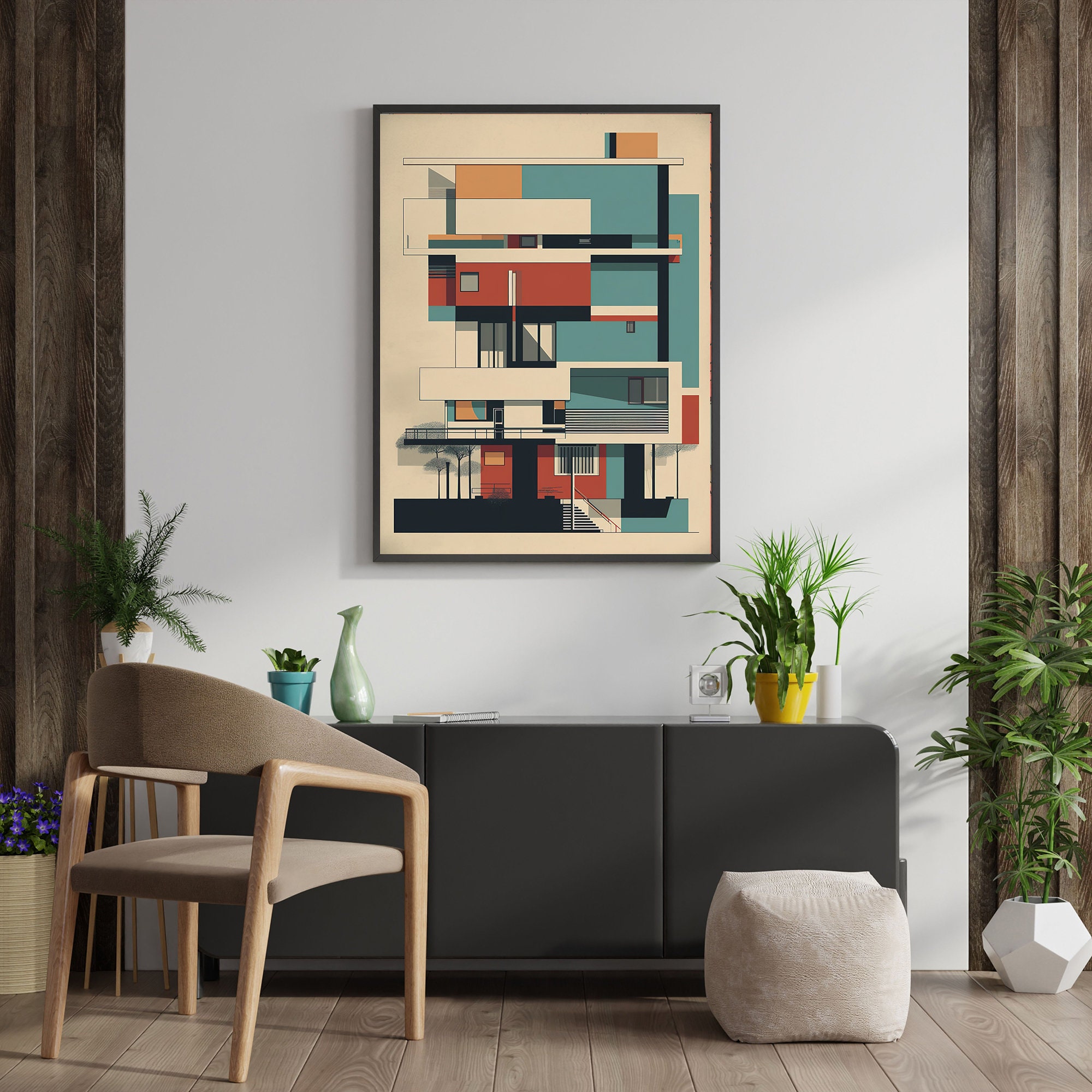 Modern Architecture Poster Mid Century Modern Architecture - Etsy