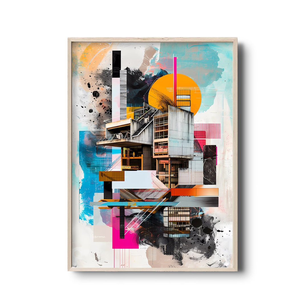 Architecture Collage | Abstract Modern Construction Art Print ...