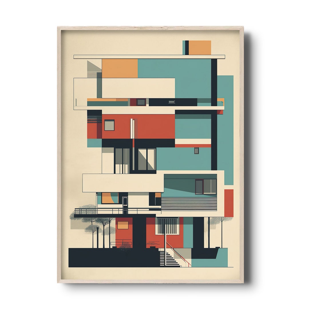 Modern Architecture Poster Mid Century Modern Architecture - Etsy