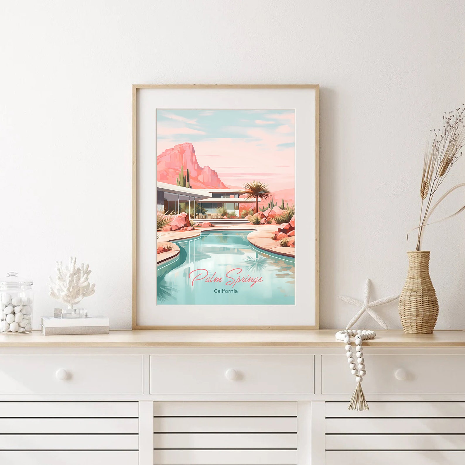 Palm Springs Art Print | Mid Century Modern Architecture | Retro ...