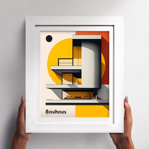 Bauhaus Architecture Poster | Modern Architecture Wall Art ...