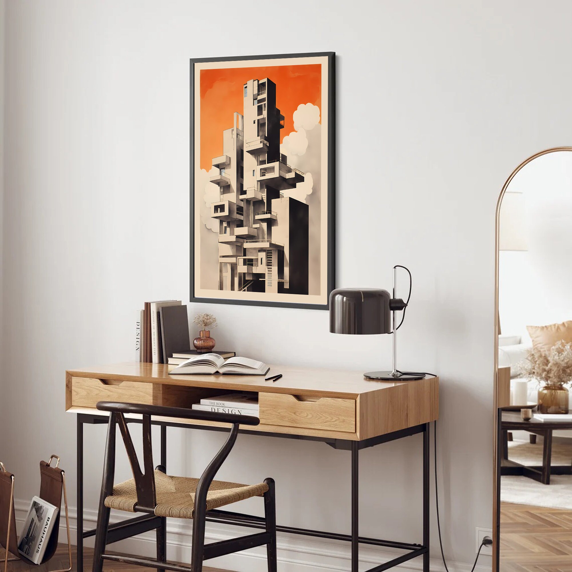 Abstract Wall Art Brutalist Architecture Print Vintage Minimalist ...