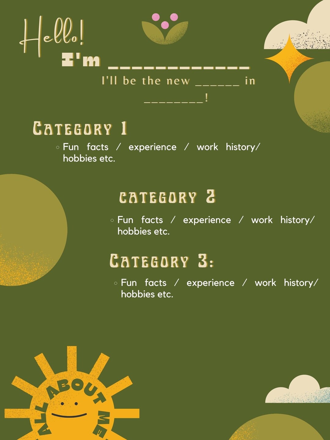 Customizable "about Me" Flyer - Etsy