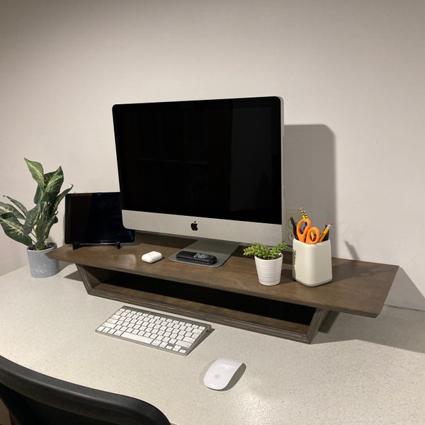 Wood Monitor Stand - Etsy