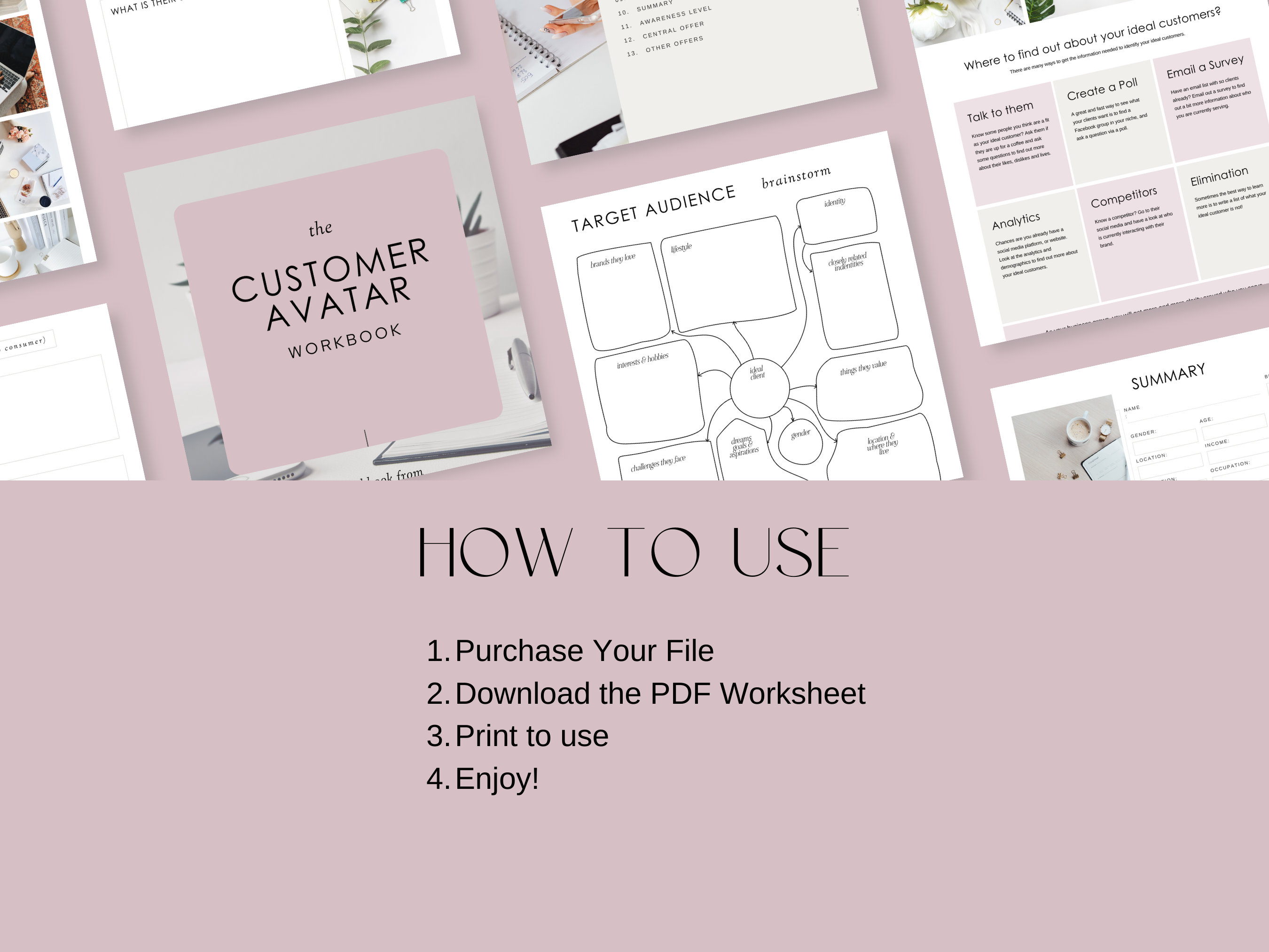 Customer Avatar Workbook | Target Audience | Define Your Customer ...