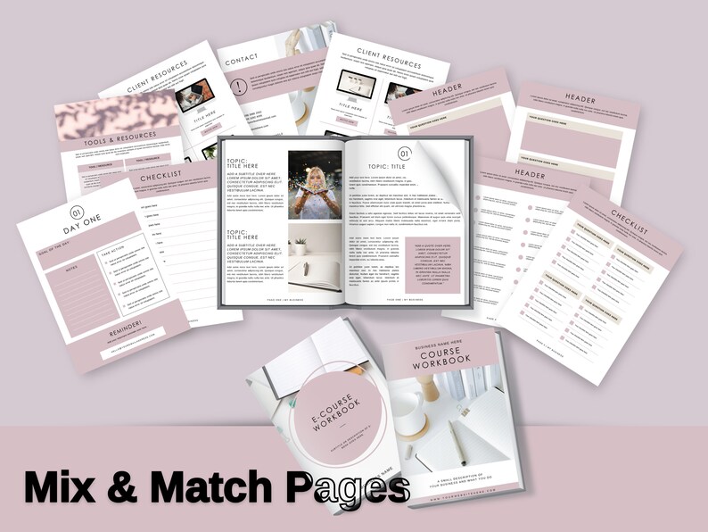 Course Workbook Template Canva Workbook Template Student Workbook for ...