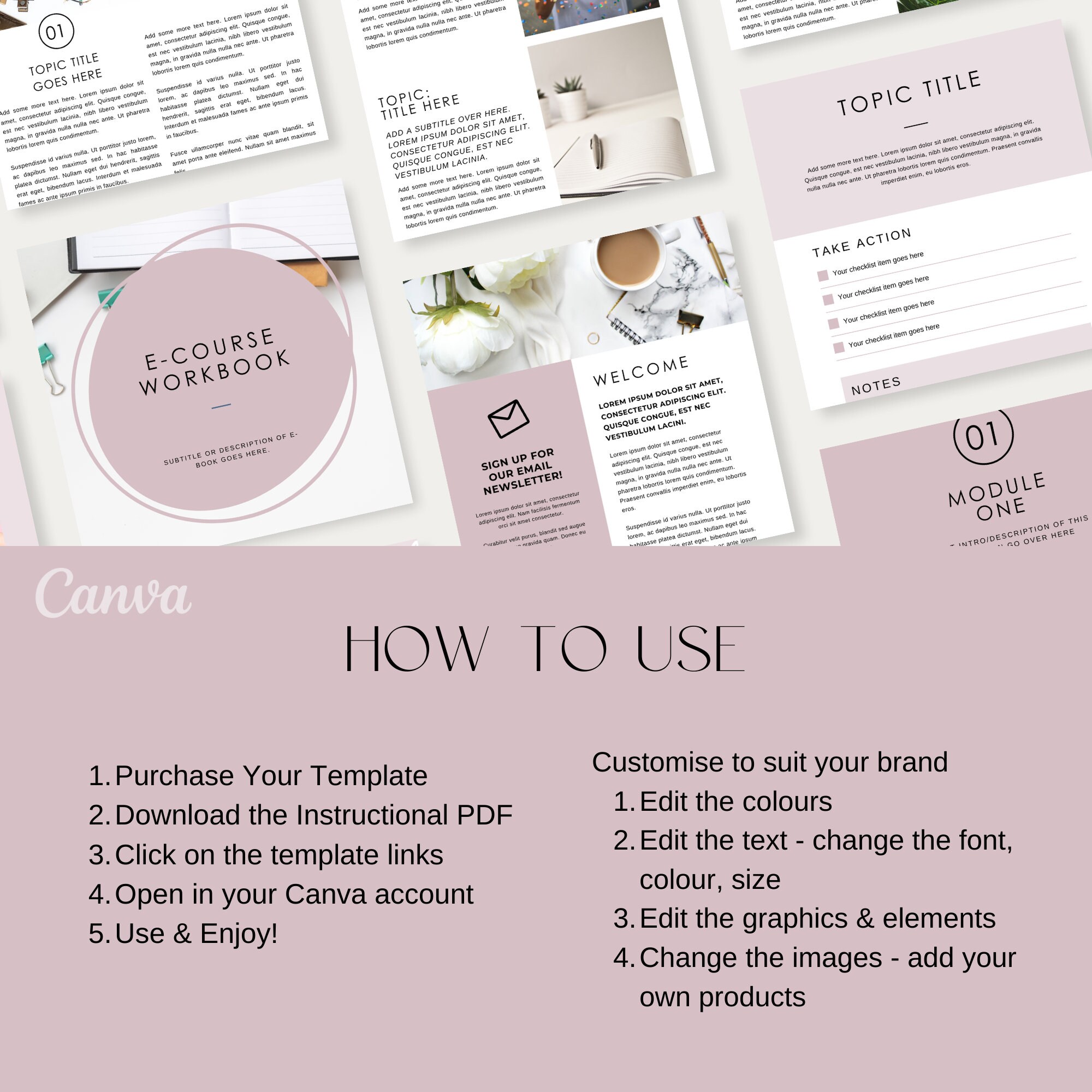 Course Workbook Template | Canva Workbook Template | Student Workbook ...