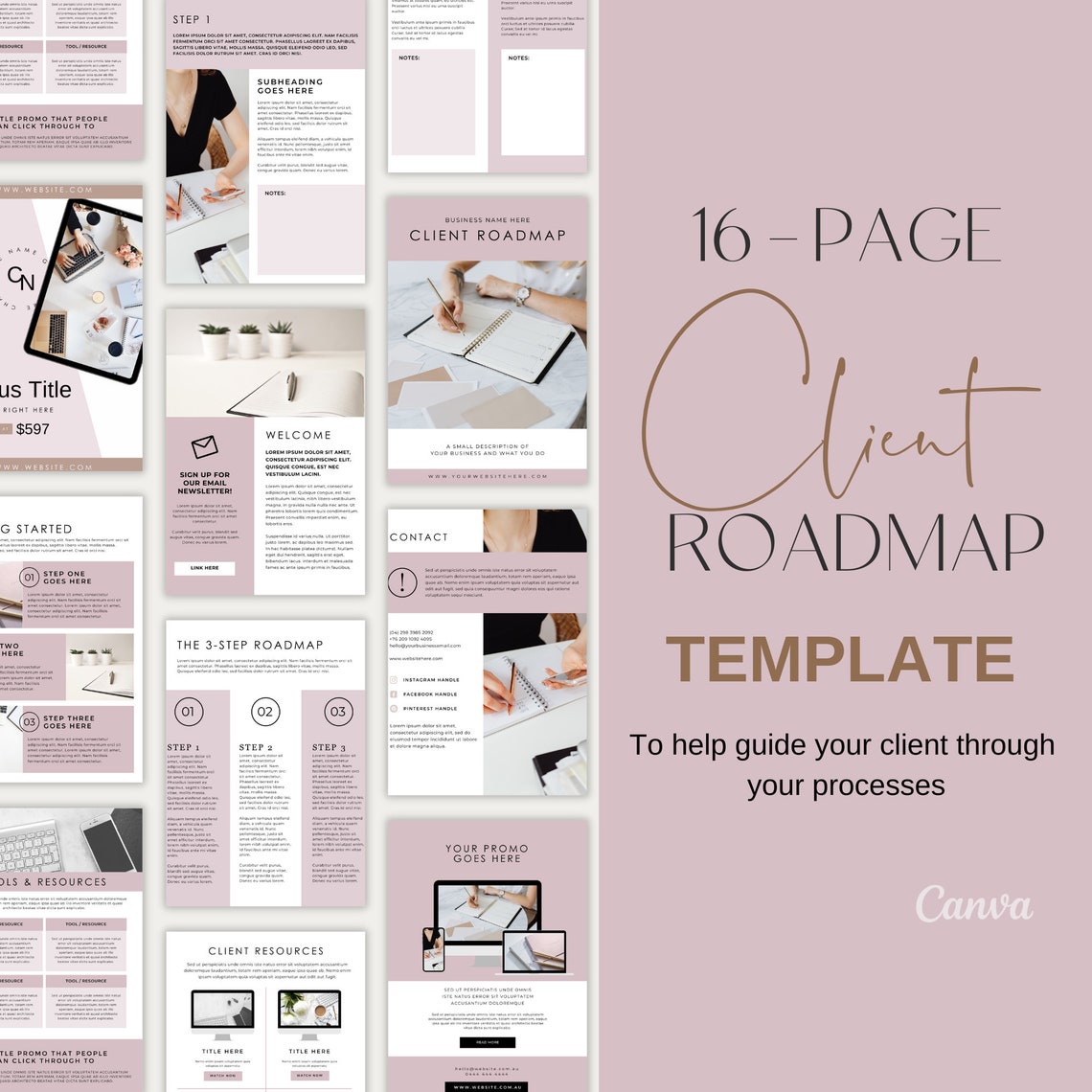 Roadmap Template | Roadmap Canva Template | Course Roadmap | Roadmaps ...