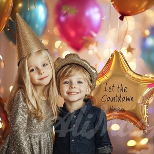 Let the Countdown Begin Balloon 2025 Backdrop, New Year 2025 Background ...